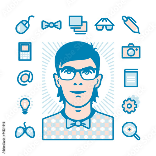 "nerd Icon set" Stock image and royalty-free vector files on Fotolia ...