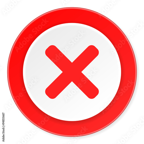 "cancel red circle 3d modern design flat icon on white background ...