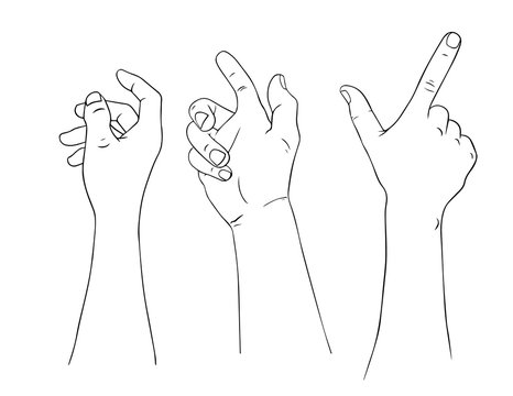 Hands Reaching Up Drawing