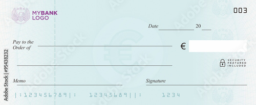 "Euro Bank Cheque Vector" fichier vectoriel libre de droits sur la ...