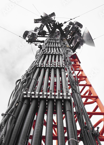 "antenna feedlines. feeder cable route telecommunications tower ...