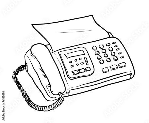 "Fax Machine Vector, a hand drawn vector illustration of a fax machine ...