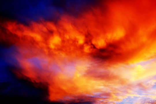 Fiery Sky Background Clipart