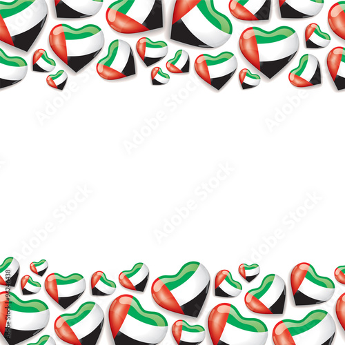 "Border Frame with UAE Flag Hearts Shape Background" Stock photo and ...