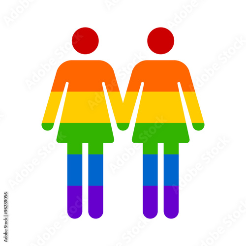 Gay Marriage Rainbow Lesbian Flat Icon For Apps And Websites Stock