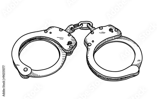 Handcuffs Clipart Clip Handcuff Drawing Hand Cuffs Police Sketch ...