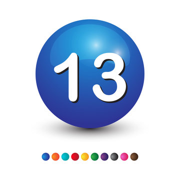 Number 13 Blue