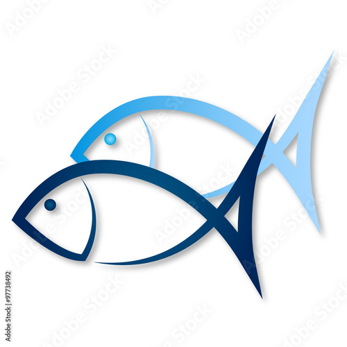 "Two fish symbol" 스톡 이미지, 로열티프리 벡터 파일 : Fotolia.com - 이미지 97738492