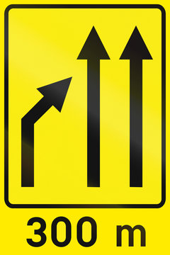 Lane Reduction Sign