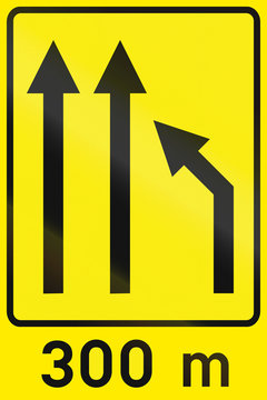 Lane Reduction Sign