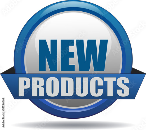 "NEW PRODUCTS / realistic modern glossy 3D eps vector sign / icon in ...