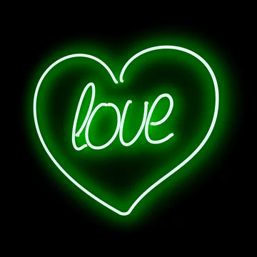Neon Green Hearts Background