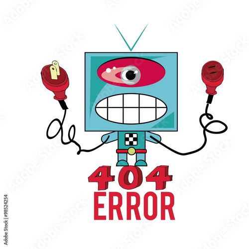 "404 error illustration over white color background" Stock image and ...