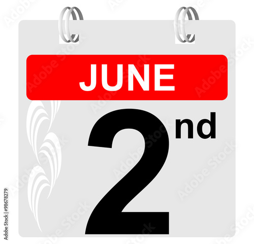 "2nd june calendar with ornament" Stock image and royalty-free vector ...
