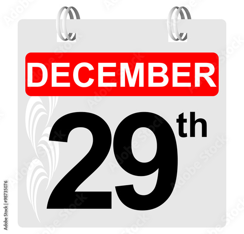 "29th december calendar with ornament" Stock image and royalty-free ...