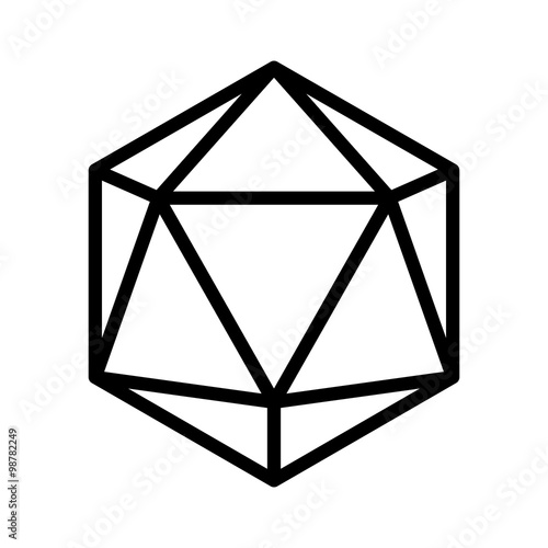 "20 sided 20d dice line art icon for apps and websites"Fotolia.com の ...