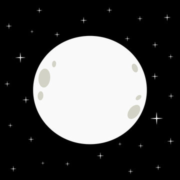 Cartoon Full Moon Black And White