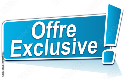 "offre exclusive sur étiquette bleue" fichier vectoriel libre de droits ...
