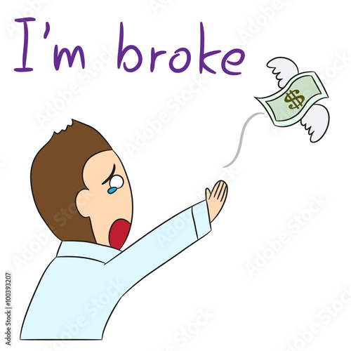 "vector cartoon character man broke" Imágenes de archivo y vectores ...