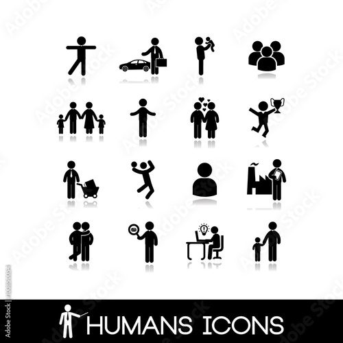 "Humans set icons 4." Stock image and royalty-free vector files on ...