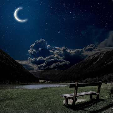 Bench Night Wallpaper