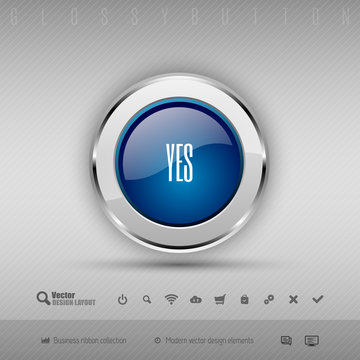 Blue Yes Button