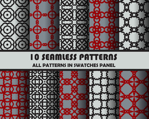Sewing fabric with vector set of geometric patterns for design - CottonBee