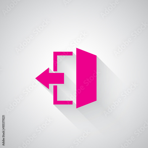 "Pink Exit web icon on light grey background" Stock image and royalty ...
