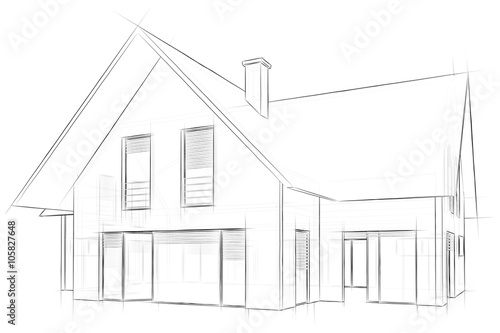 "architecture sketch drawing house" photo libre de droits sur la banque ...