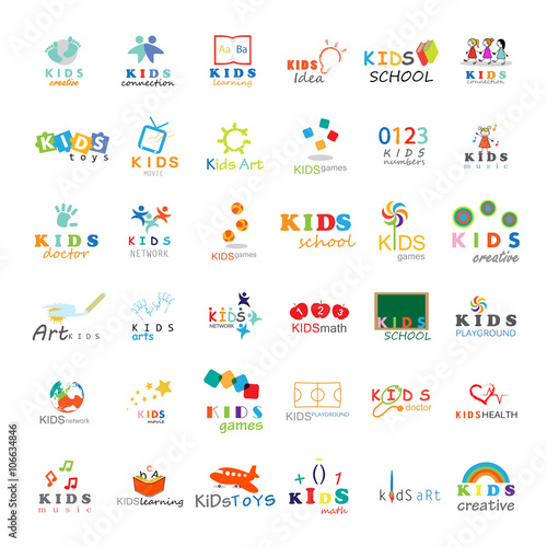 "Children Icons Set-Isolated On White Background.Vector Illustration ...