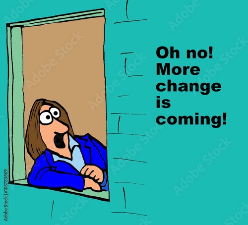 "Business cartoon about change management. " Stock photo and royalty ...