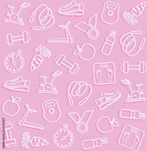 "Fitness, sports, pink background. " Stock image and royalty-free ...