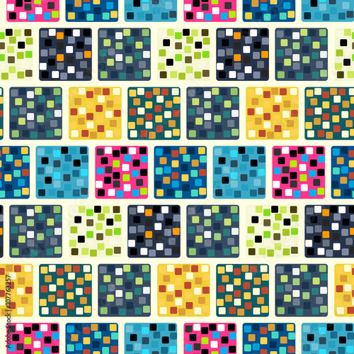 "Seamless repeating pattern of colored squares" Stock photo and royalty ...