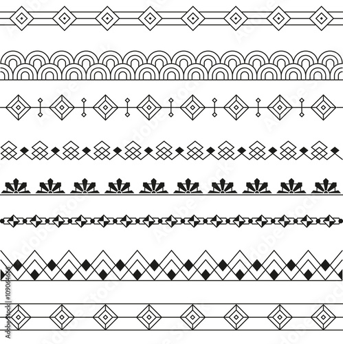 "Art Deco Borders Style Line and Geometric Linear Design -variable line ...