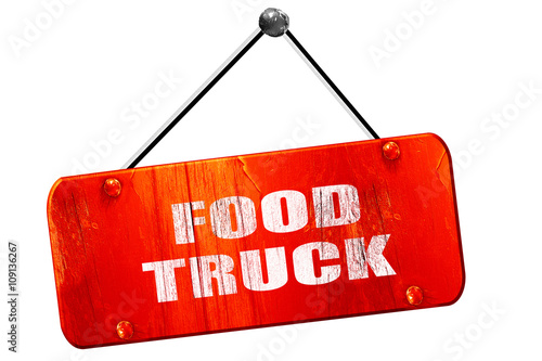 "food truck, 3D rendering, vintage old red sign" Stock photo and ...