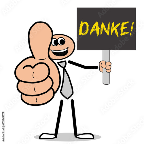 "Danke! Mann mit Schild hält Daumen hoch" Stockfotos und lizenzfreie ...