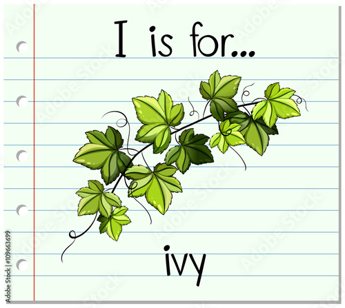 "Flashcard alphabet I is for ivy" Stock image and royalty-free vector ...