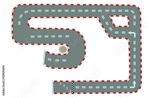 "Creative Illustration and Innovative Art: Race Track isolated on White ...