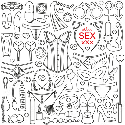 Sex Toys Set Vector Illustration Imágenes De Archivo Y Vectores