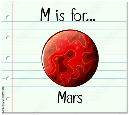 "Flashcard letter M is for mars" Stock image and royalty-free vector ...