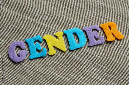 "gender word made with colorful felt letters" Fotos de archivo e ...