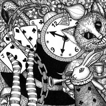 Keyhole Drawing Alice In Wonderland