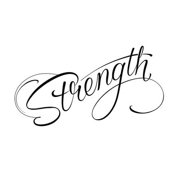 Cursive Strength Word