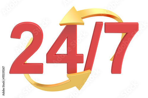 "24/7 concept, 3D rendering" Stock photo and royalty-free images on ...
