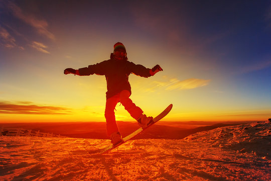 Snowboarding Wallpaper Hd Sunset