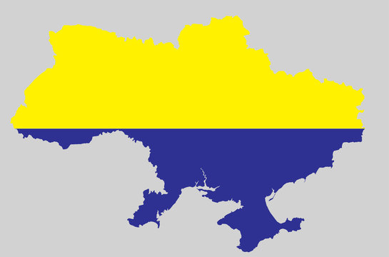 Ukraine Flag Map