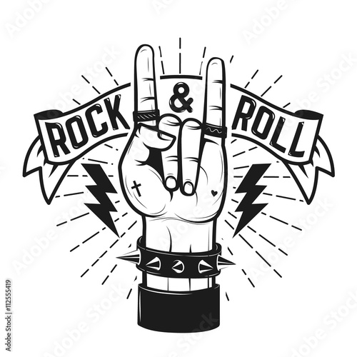 "Rock and roll sign. Human hand with heavy metal sign. Rock and r ...