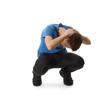 Scared Man Full Body