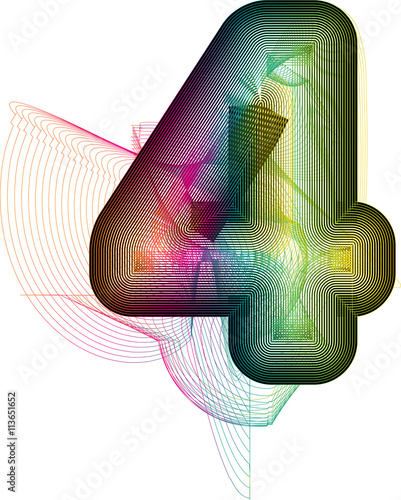 "Abstract Colorful Number 4" Stock image and royalty-free vector files ...