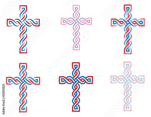 "Six historic medieval croatian traditional crosses of national ...